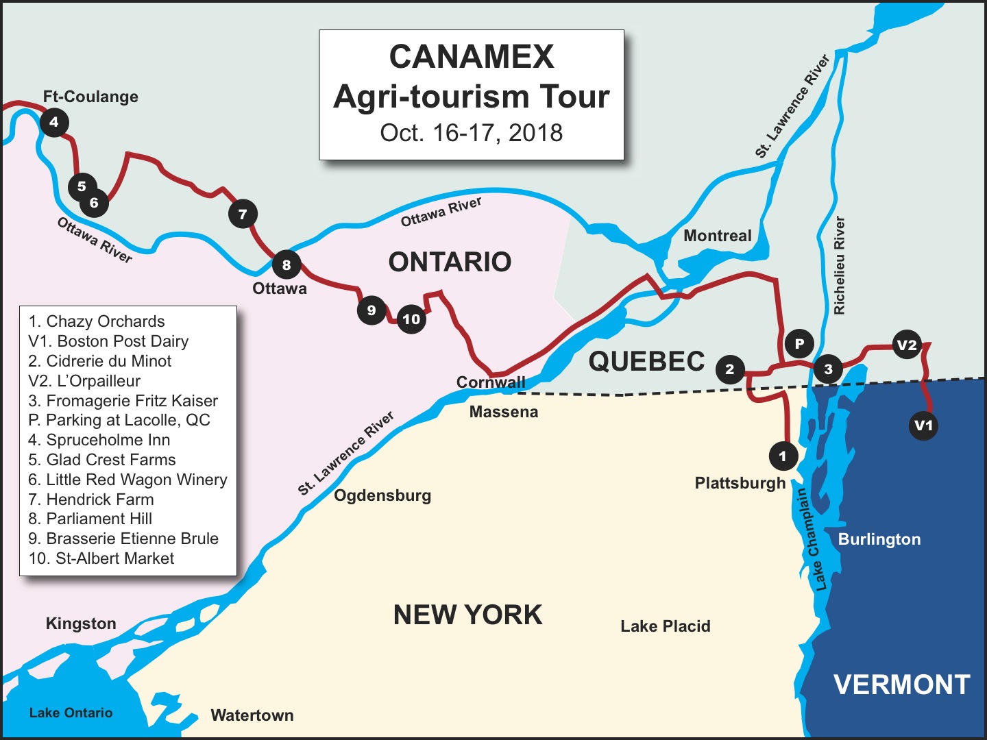 CANAMEX-tour-MAP | News, Sports, Jobs - Adirondack Daily Enterprise